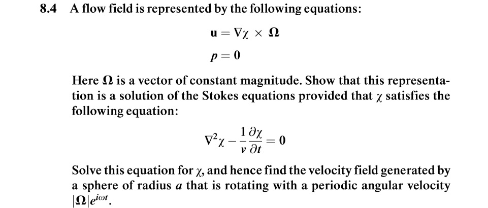 Solved 8.4 A flow field is represented by the following | Chegg.com