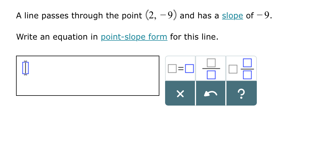Solved A line passes through the point (2, -9) and has a | Chegg.com Solved A line passes through the point (2, -9) and has a | Chegg.com