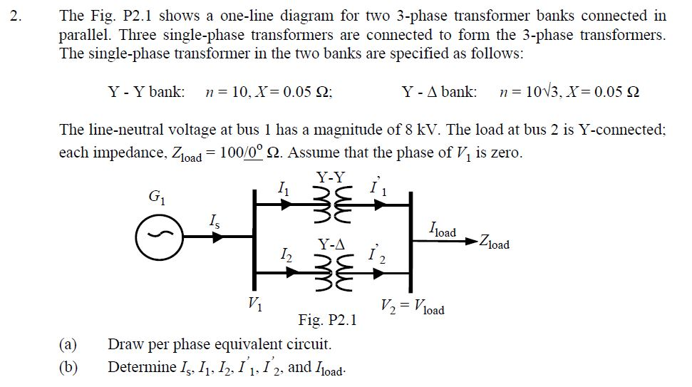 Solved The Fig. P2.1 shows a one-line diagram for two | Chegg.com
