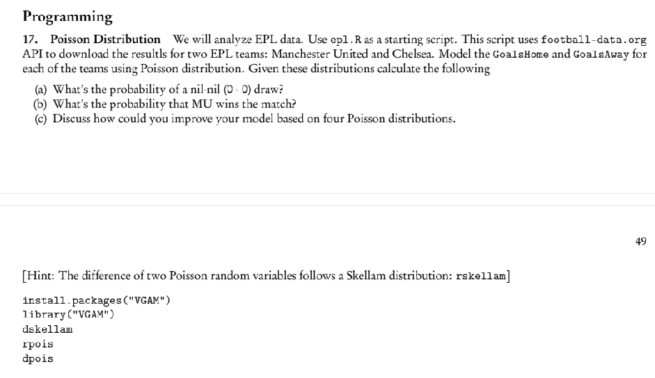 Programming 17. Poisson Distribution We will analyze | Chegg.com