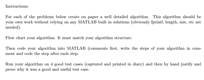 Solved Instructions For each of the problems below create on | Chegg.com