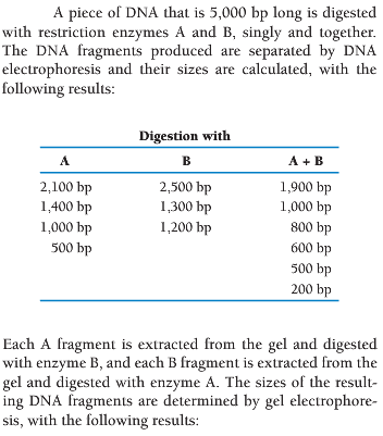 Solved Construct a restriction map of the 5,000-bp DNA | Chegg.com