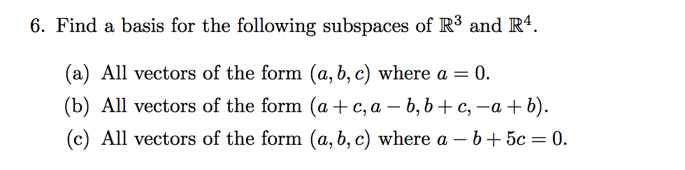 Solved Find a basis for the following subspaces of R^3 and | Chegg.com