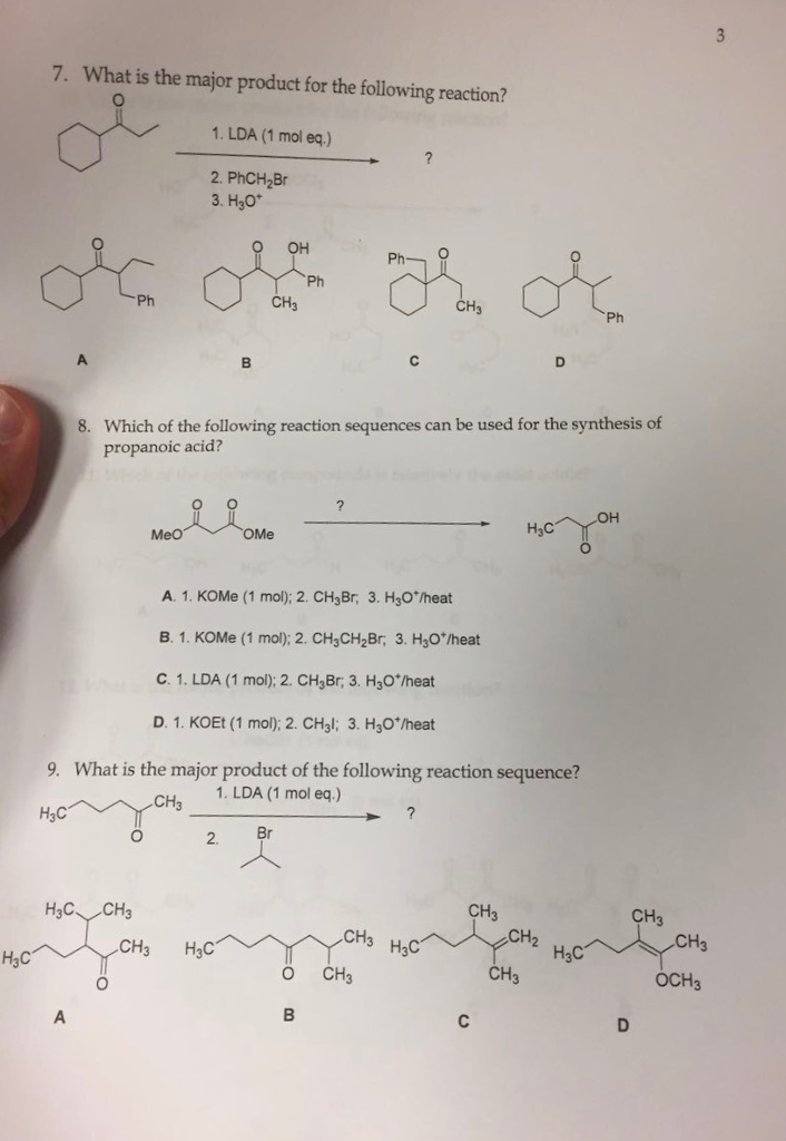 Solved What is the major product for the following reaction? | Chegg.com