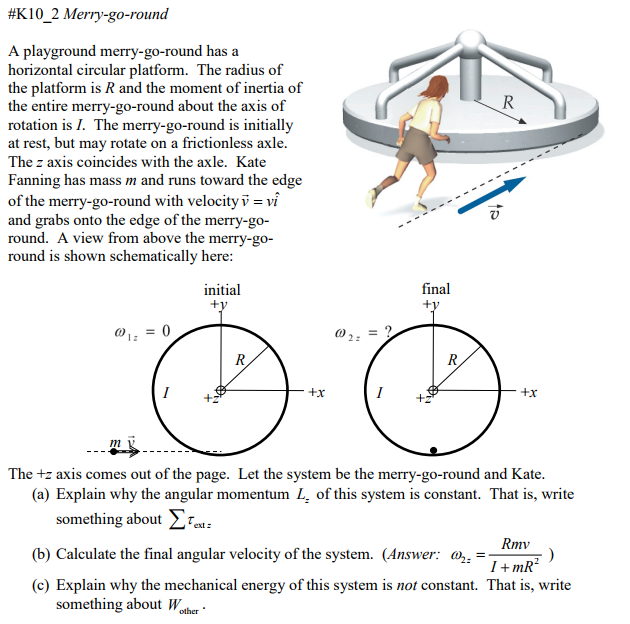 Solved #K102 Merry-go-round A playground merry-go-round has | Chegg.com