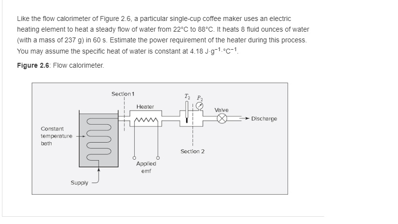 Solved Like the flow calorimeter of Figure 2.6, a particular | Chegg.com