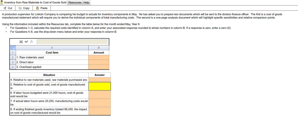 Solved Drop down menu options for questions 4-8 are all the | Chegg.com