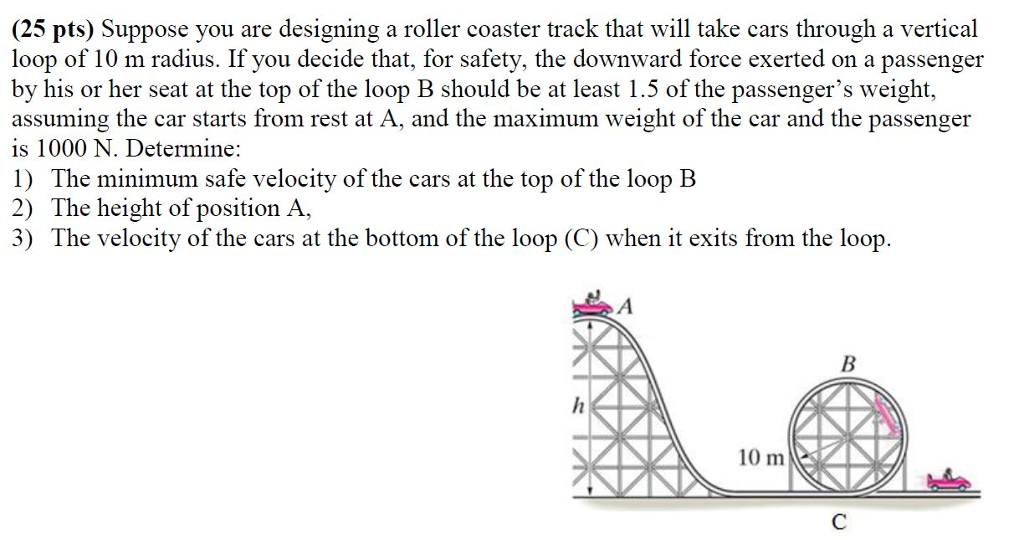 Solved Suppose you are designing a roller coaster track that | Chegg.com