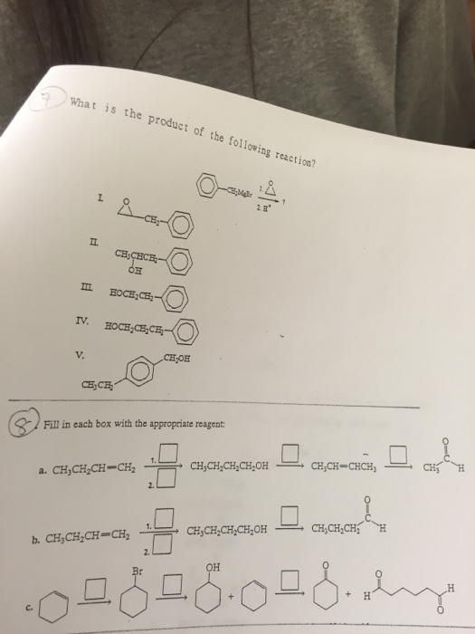 Solved What is the product of the following reaction? Fill | Chegg.com