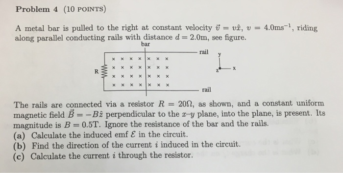 Solved A) calculate the induced emf in he circuit | Chegg.com