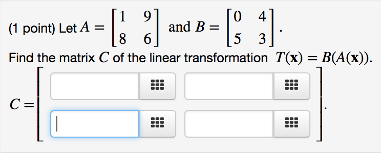 Solved Let A = [1 9 8 6] and b = [0 4 5 3]. Find the | Chegg.com