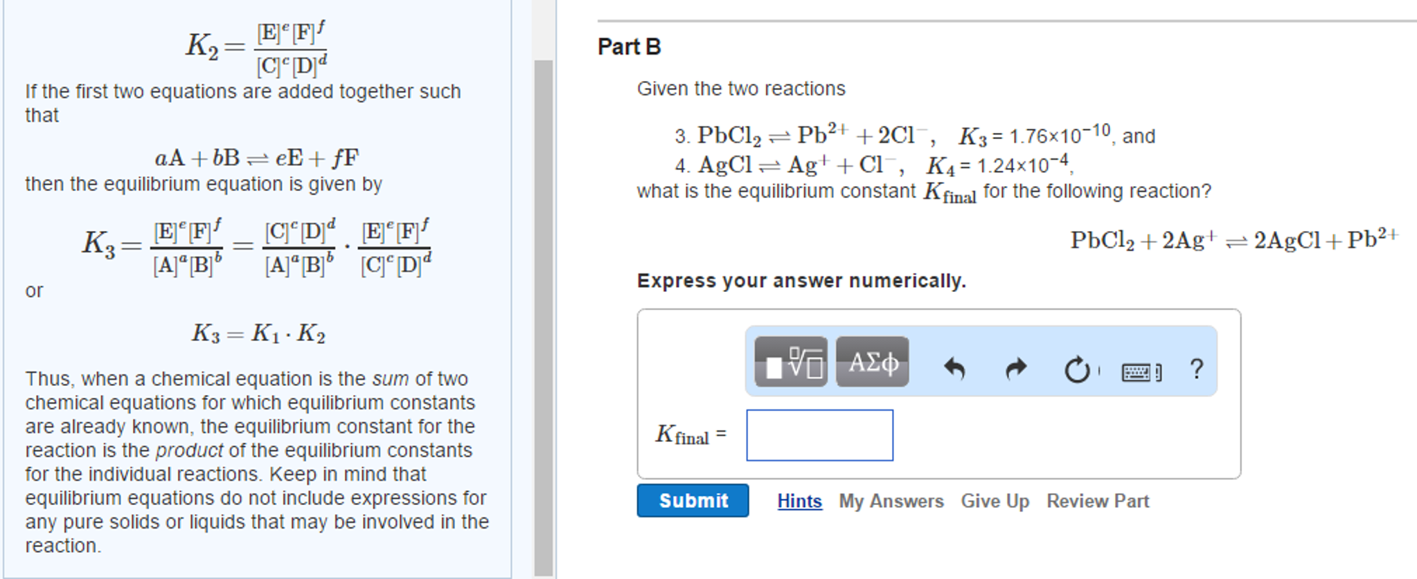 Solved Adding Equilibrium Reactions Part A Learning Goal: | Chegg.com