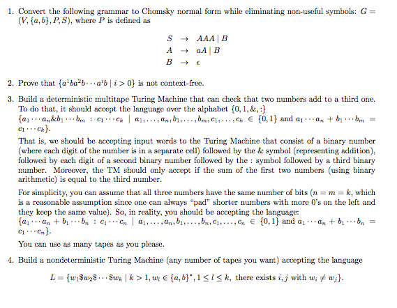 build a deterministic multitape turing machine that | Chegg.com