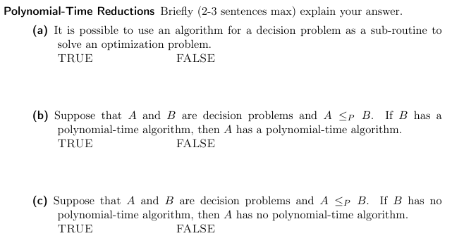 Solved Polynomial-Time Reductions Briefly (2-3 sentences | Chegg.com