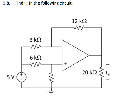 Solved Find v0 in the following circuit: | Chegg.com