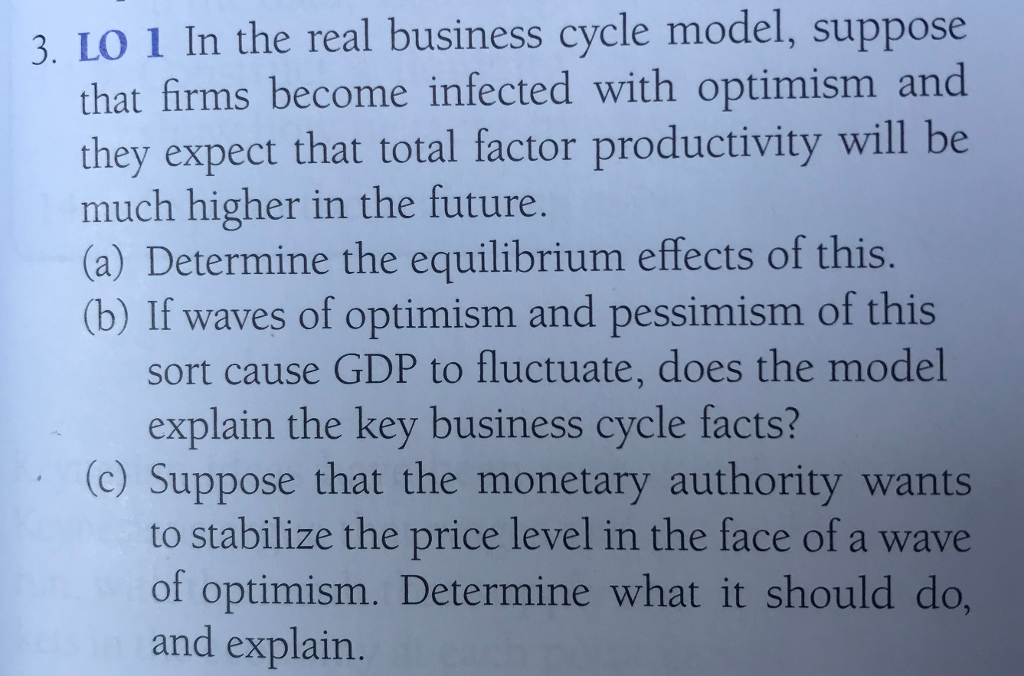 Solved 3. LO 1 In the real business cycle model, suppose | Chegg.com