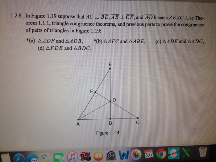 Solved Suppose that that AC bar BE bar, AE bar CF bar, and | Chegg.com