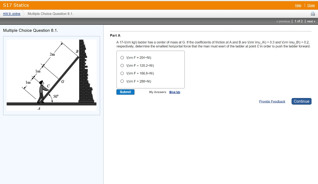 Solved A 17-(M kg) ladder has a center of mass at G. If the | Chegg.com