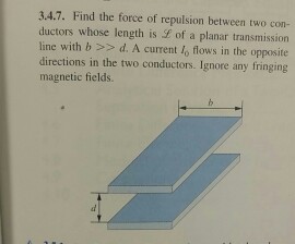 Solved Find the force of repulsion between two conductors | Chegg.com
