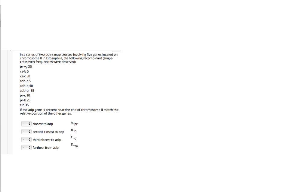 Solved In a series of two-point map crosses involving five | Chegg.com