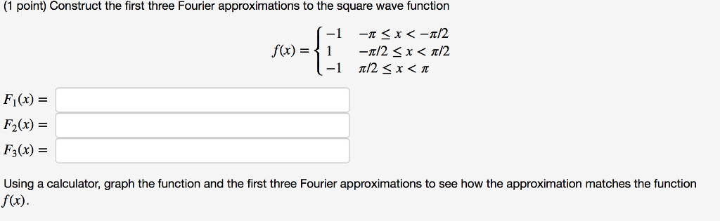 Solved 1 Point Construct The First Three Fourier