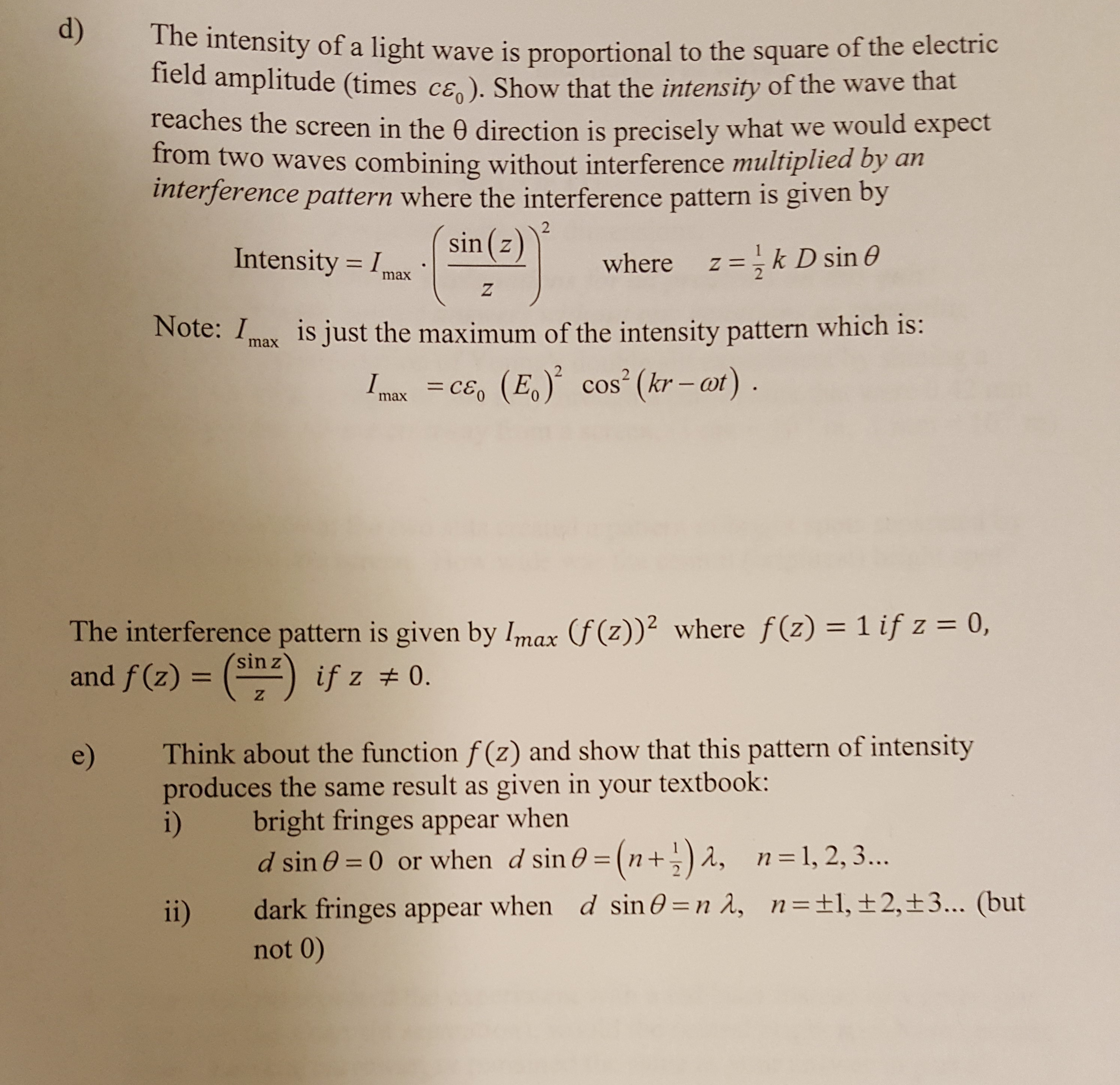 Intensity Of A Wave