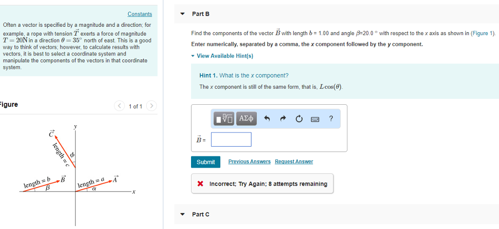 Solved Constants Part B Often a vector is specified by a | Chegg.com