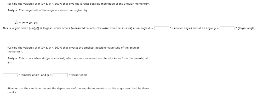 Solved Vector Direction of Angular Momentum Instructions: | Chegg.com
