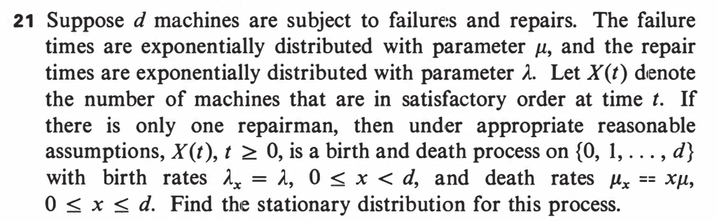 Solved 21 Suppose d machines are subject to failures and | Chegg.com