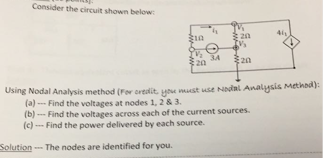 Solved Consider the circuit shown below Using Nodal | Chegg.com
