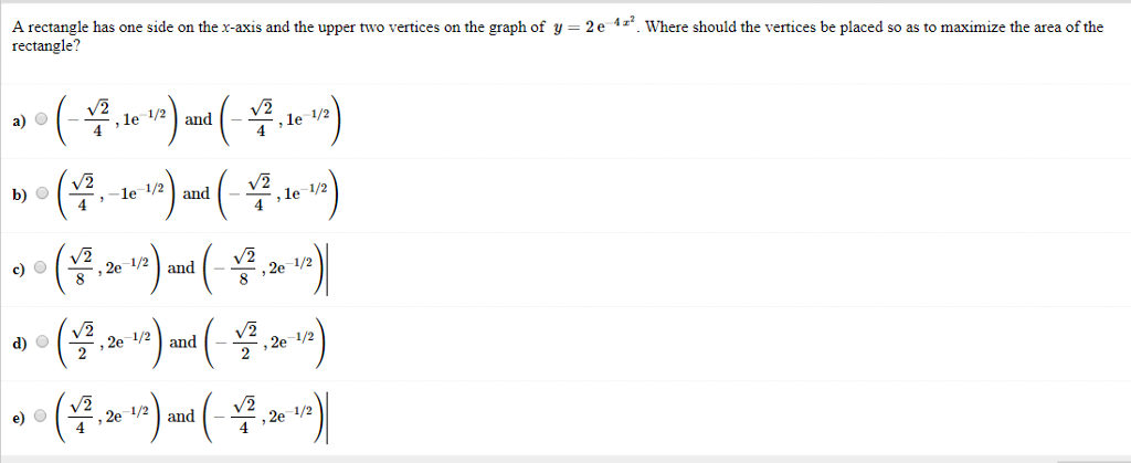 Solved A rectangle has one side on the x-axis and the upper | Chegg.com