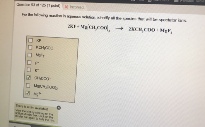Solved For the following reaction in aqueous solution, | Chegg.com
