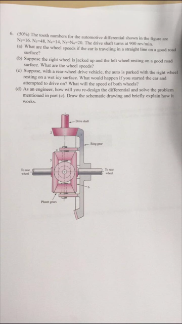 Solved The tooth numbers for the automotive differential | Chegg.com