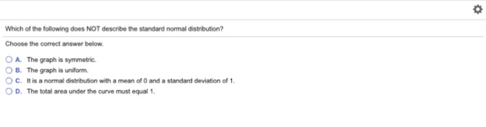 Solved Which of the following does NOT describe the standard | Chegg.com