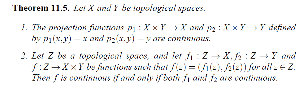 Solved Theorem 11.5. Let X and Y be topological spaces. 1. | Chegg.com