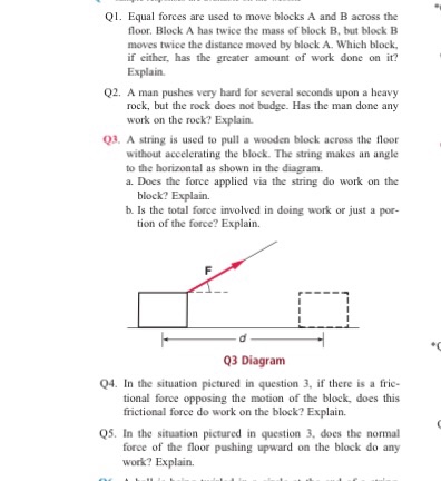 Solved Equal forces are used to move blocks A and B across | Chegg.com