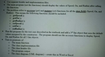 Solved 9.2 (The Fan class) Design a class named Fan to | Chegg.com