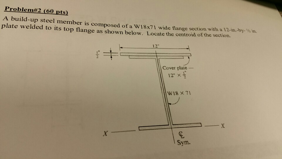 Solved Problem 3 2 A build-up steel member is Composed of a | Chegg.com