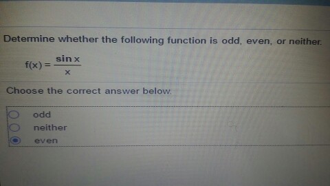 Solved How do I determine whether it is even or odd? | Chegg.com