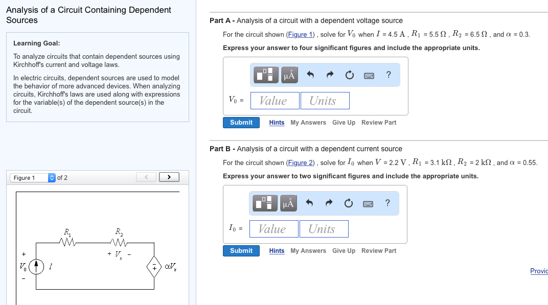 Solved Analysis of a Circuit Containing Dependent Sources | Chegg.com
