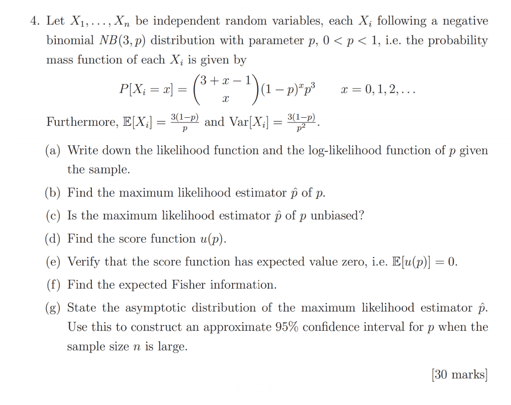 4. Let X1, , Xn be independent random variables, each | Chegg.com