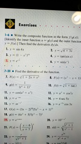 Solved Write the composite function in the form f(g(x)). | Chegg.com