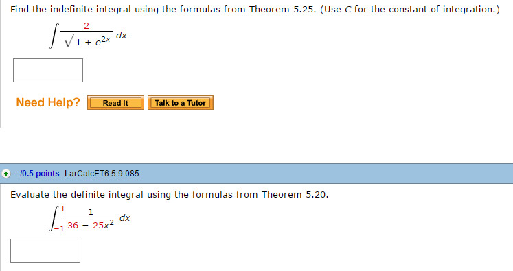 Solved Find the indefinite integral using the formulas from | Chegg.com