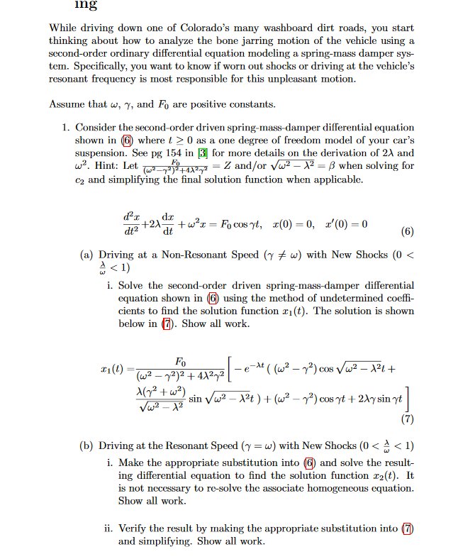 Solved ing While driving down one of Colorado's many | Chegg.com