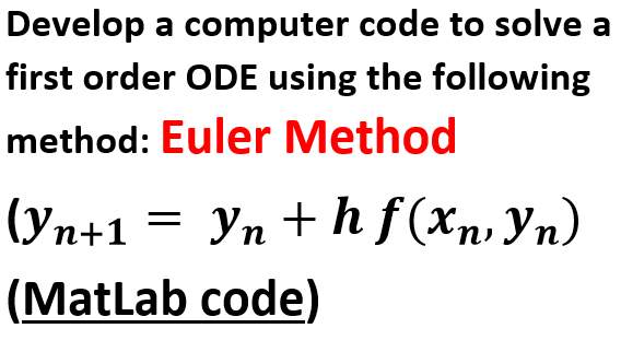 Solved Develop a computer code to solve a first order ODE | Chegg.com