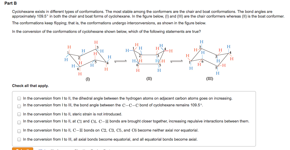 Cyclohexane Bond Angles