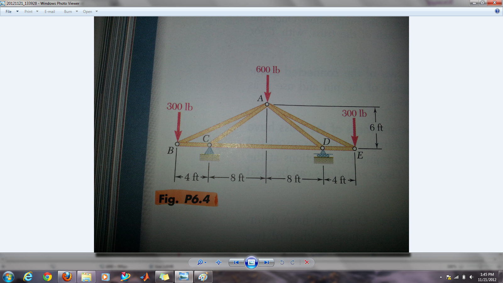 Solved Fig. p6.4 Using the method f joints, determine the | Chegg.com