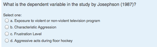 Solved What is the dependent variable in the study by | Chegg.com