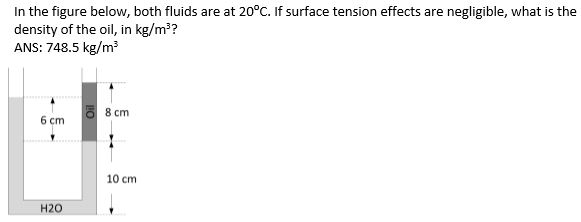 Solved In the figure below, both fluids are at 20 degree C. | Chegg.com