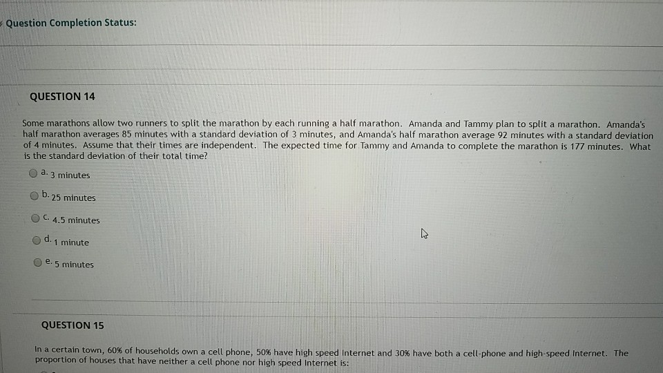 Solved Question Completion Status: QUESTION 14 Some | Chegg.com